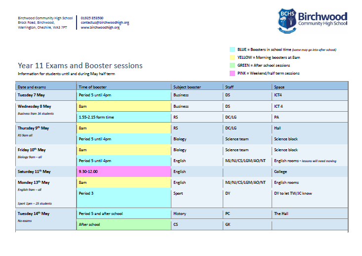 Revision | Birchwood Community High School